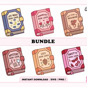 Bookish Bundle SVG PNG, Cute Trendy Aesthetic Popular Bookish Kindle ...