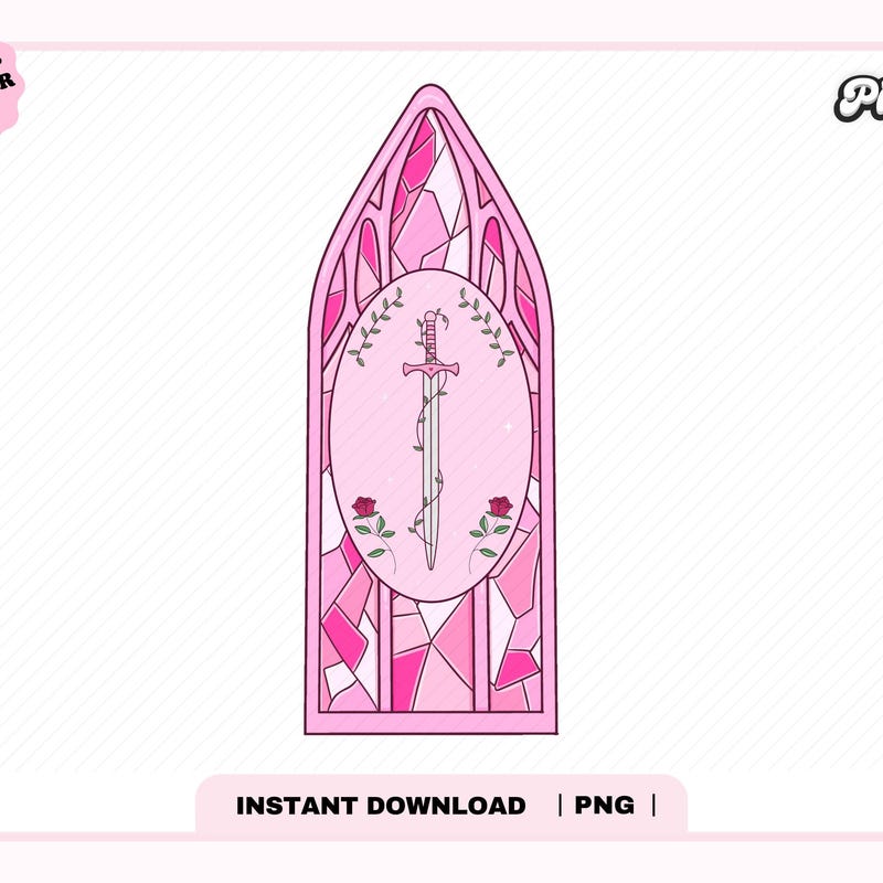 Cute Pink Stained Glass - Etsy