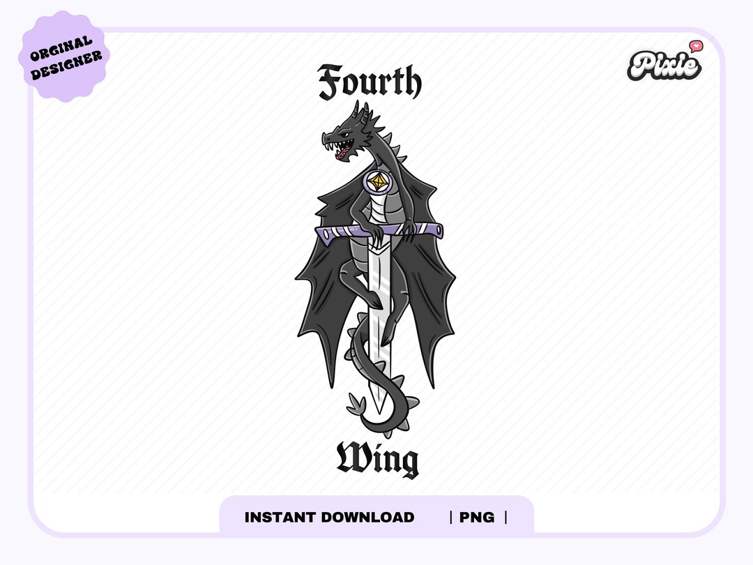 Fourth Wing Clipart PNG, Cute Trendy Aesthetic Fantasy Bookish Fourth ...