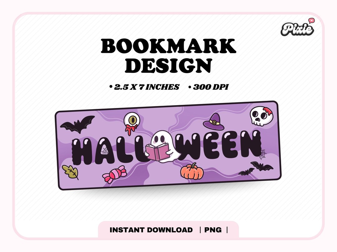 Halloween Bookmark PNG, Cute Trendy Aesthetic Spooky Ghost Autumn ...