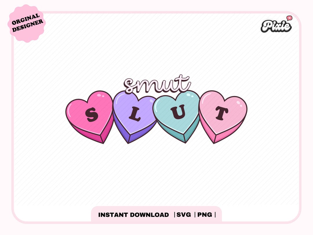 Smut Slut Heart Tropes SVG PNG, Cute Trendy Aesthetic Popular Smutty ...