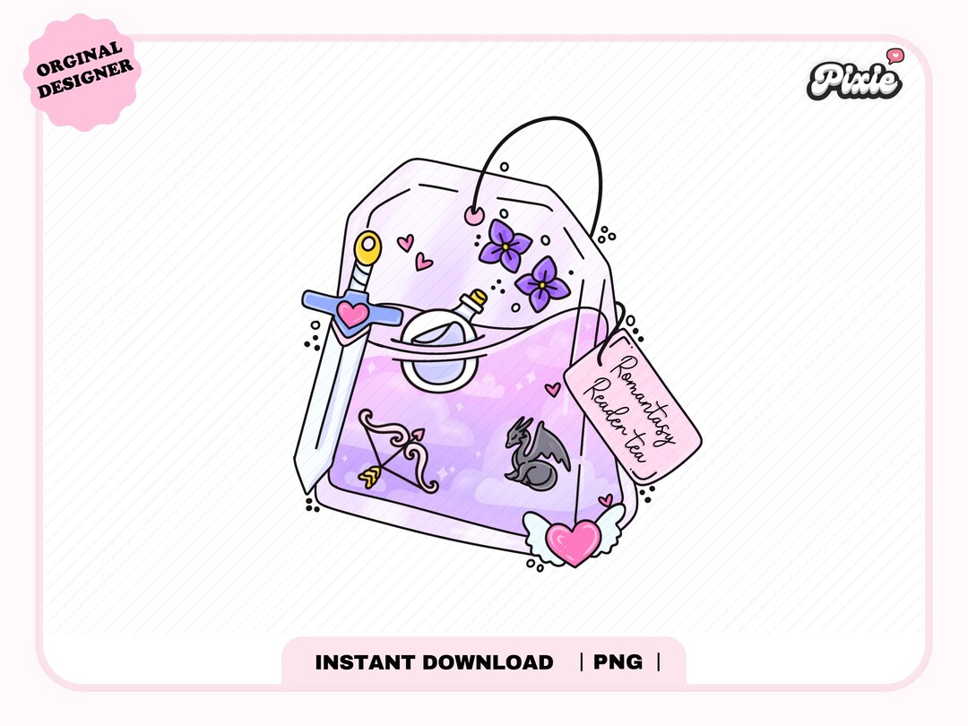 Romantasy Reader Tea PNG, Cute Trendy Aesthetic Romance Fantasy ...