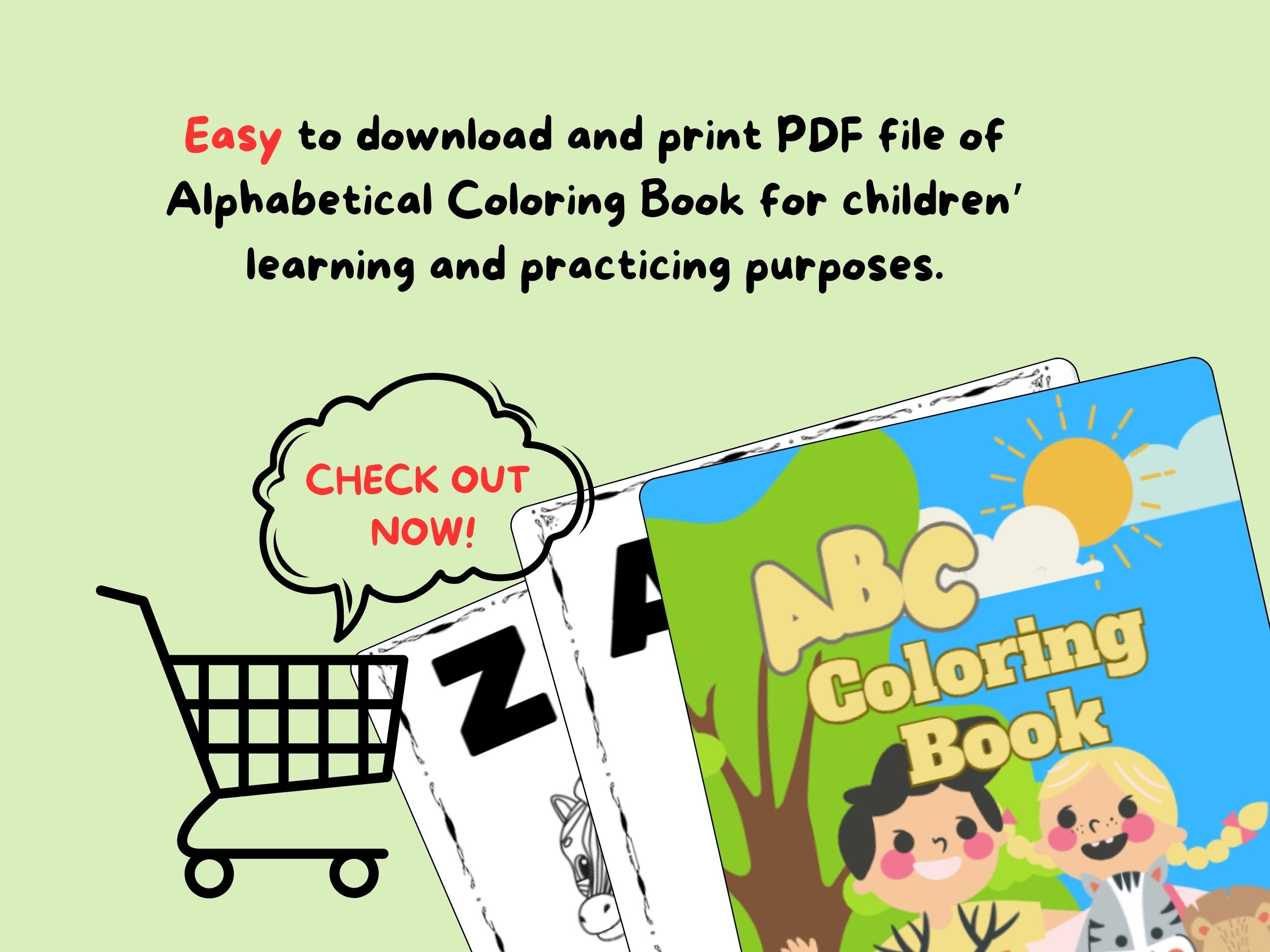 ABC Coloring Book Personalized Alphabet Coloring Book Baby Shower ...