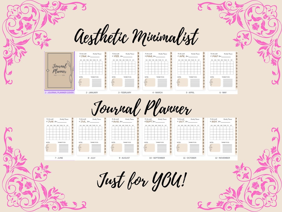 Digital Aesthetic Journal Planner Undated Personalized Academic Journal ...
