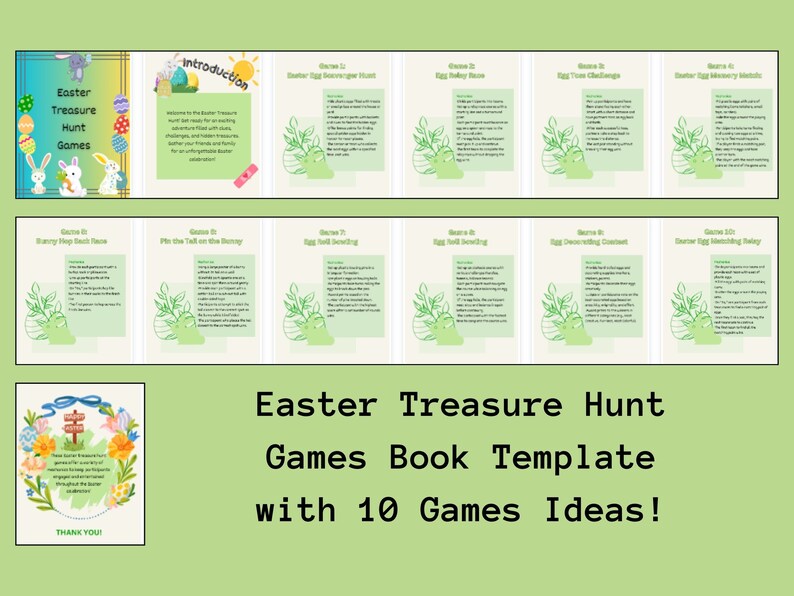 Easter Treasure Hunt Games Book Template Editable Easter Egg Hunt Games ...