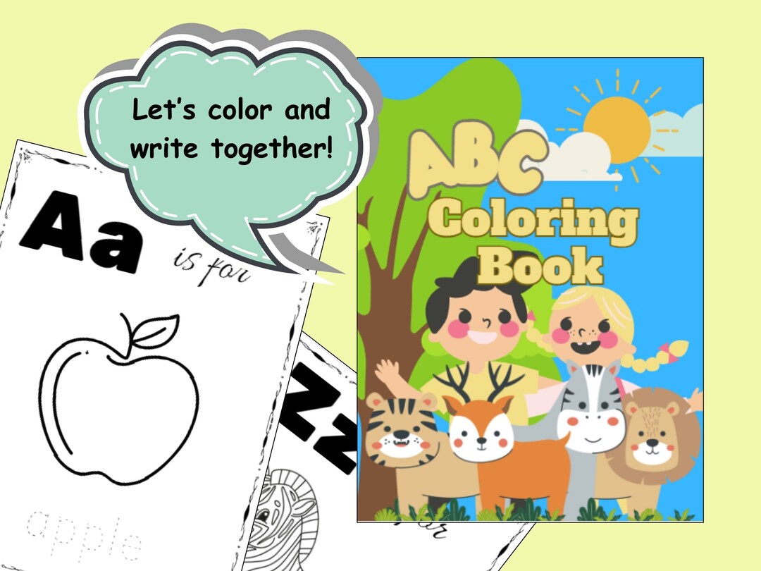 ABC Coloring Book Personalized Alphabet Coloring Book Baby Shower ...