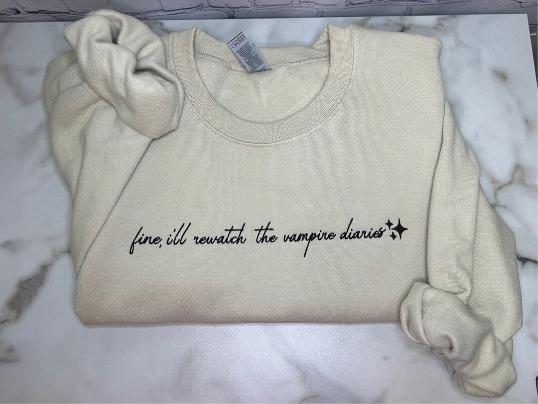 The Vampire Diaries Inspired, Embroidered Crewneck, TVD Fans, Damon ...