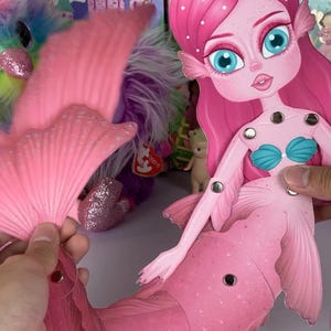 Set of 2 Printable Mermaid Articulated Paper Doll | Download PDF ...