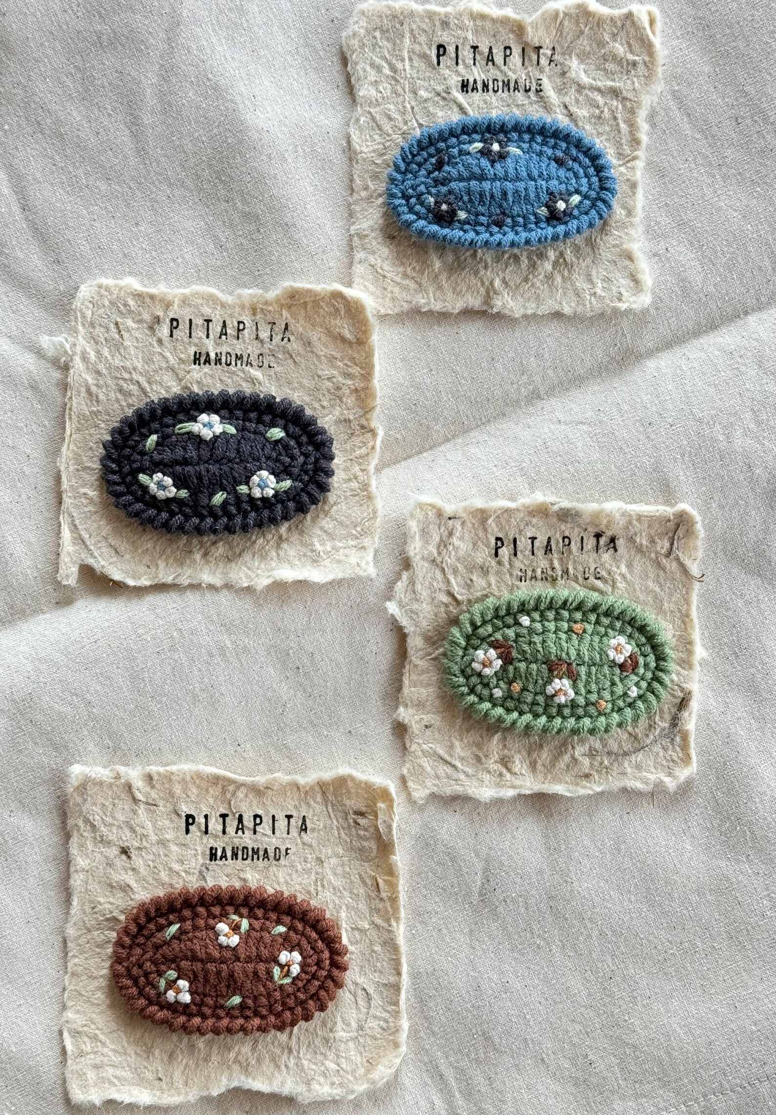 Crochet Hair Clip Handmade Floral Hair Snap Embroidery Hair Barrettes ...