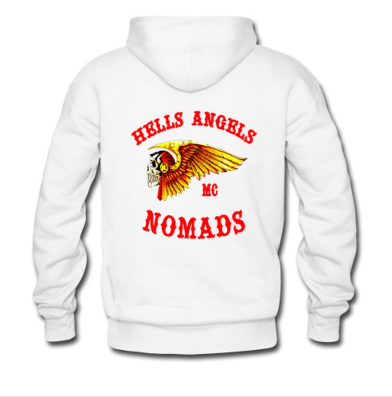 Hells Angels Nomads MC Double Side White Men's New Hoodies Gildan - Etsy