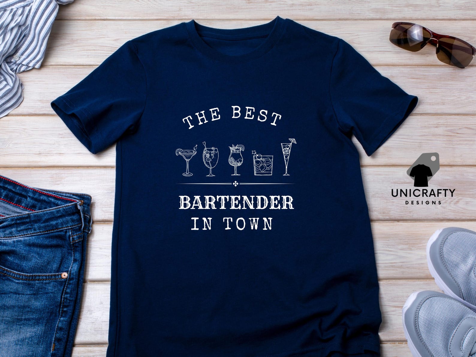 Best Bartender Tee, Local Bar Keeper T-shirt, Gift for Bartender, Town ...