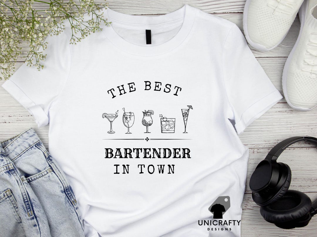 Best Bartender Tee, Local Bar Keeper T-shirt, Gift for Bartender, Town ...