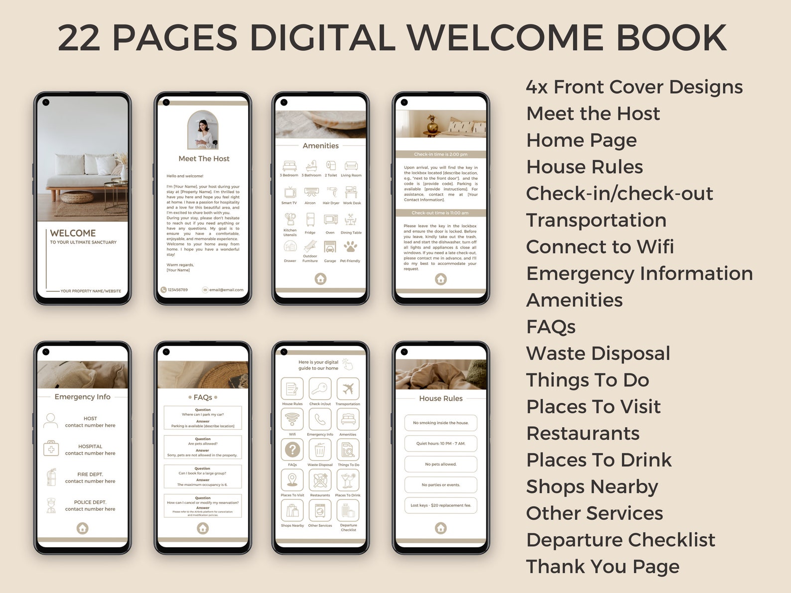 Airbnb Welcome Book Template | Digital Welcome Book | House Host Manual ...