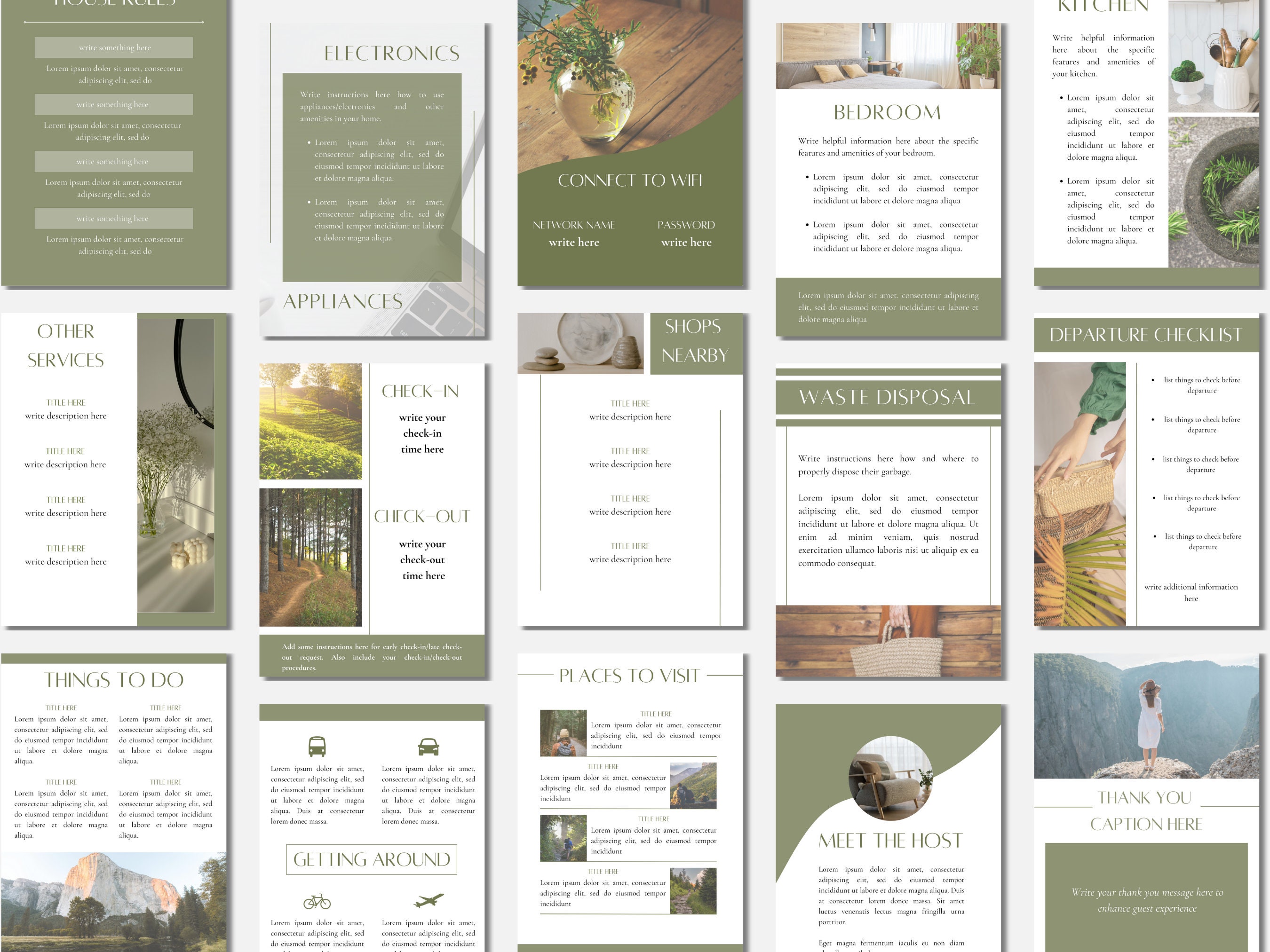 Airbnb Welcome Book Template VRBO Guest Book Real Estate Canva Template ...