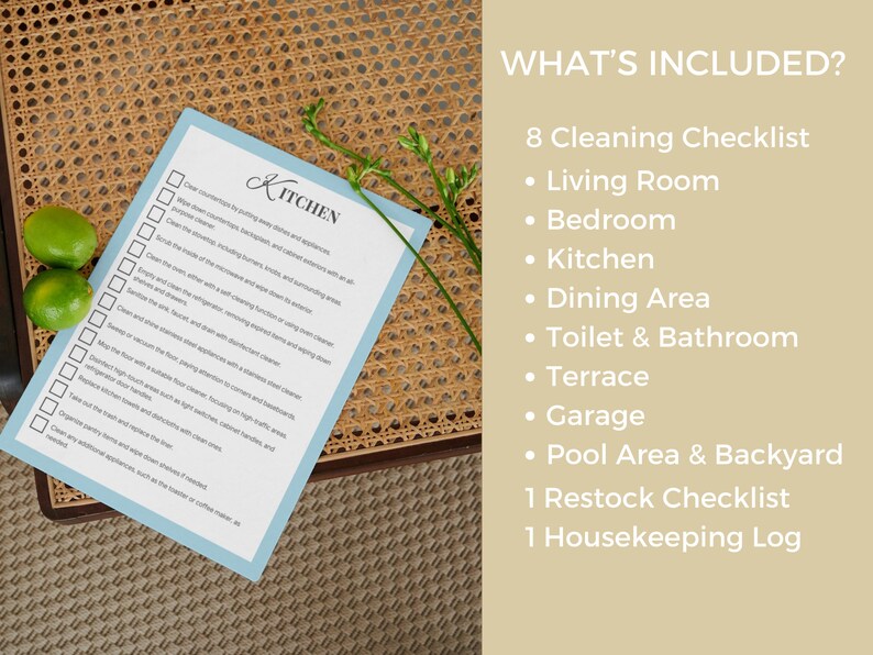 Airbnb Cleaning Checklist Editable Airbnb Canva Template Cleaning ...