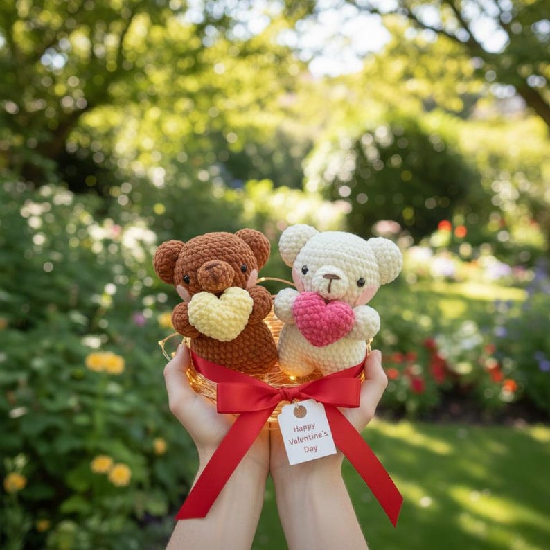 Lovey Bear Crochet Pattern, Valentine/wedding Gift, Amigurumi, Project for Ad-beginner, Love ...