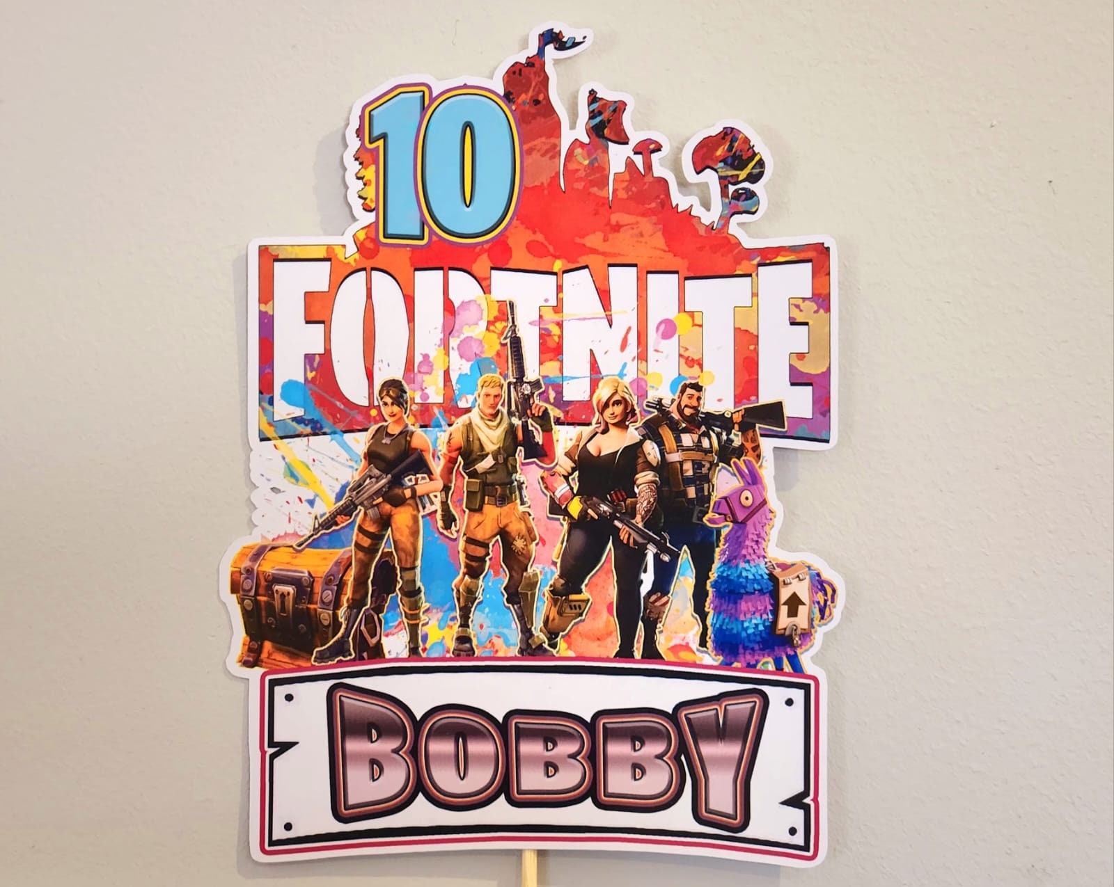 Game Fort FN Cake Topper Personalised Kids Birthday Cake Topper Gaming ...