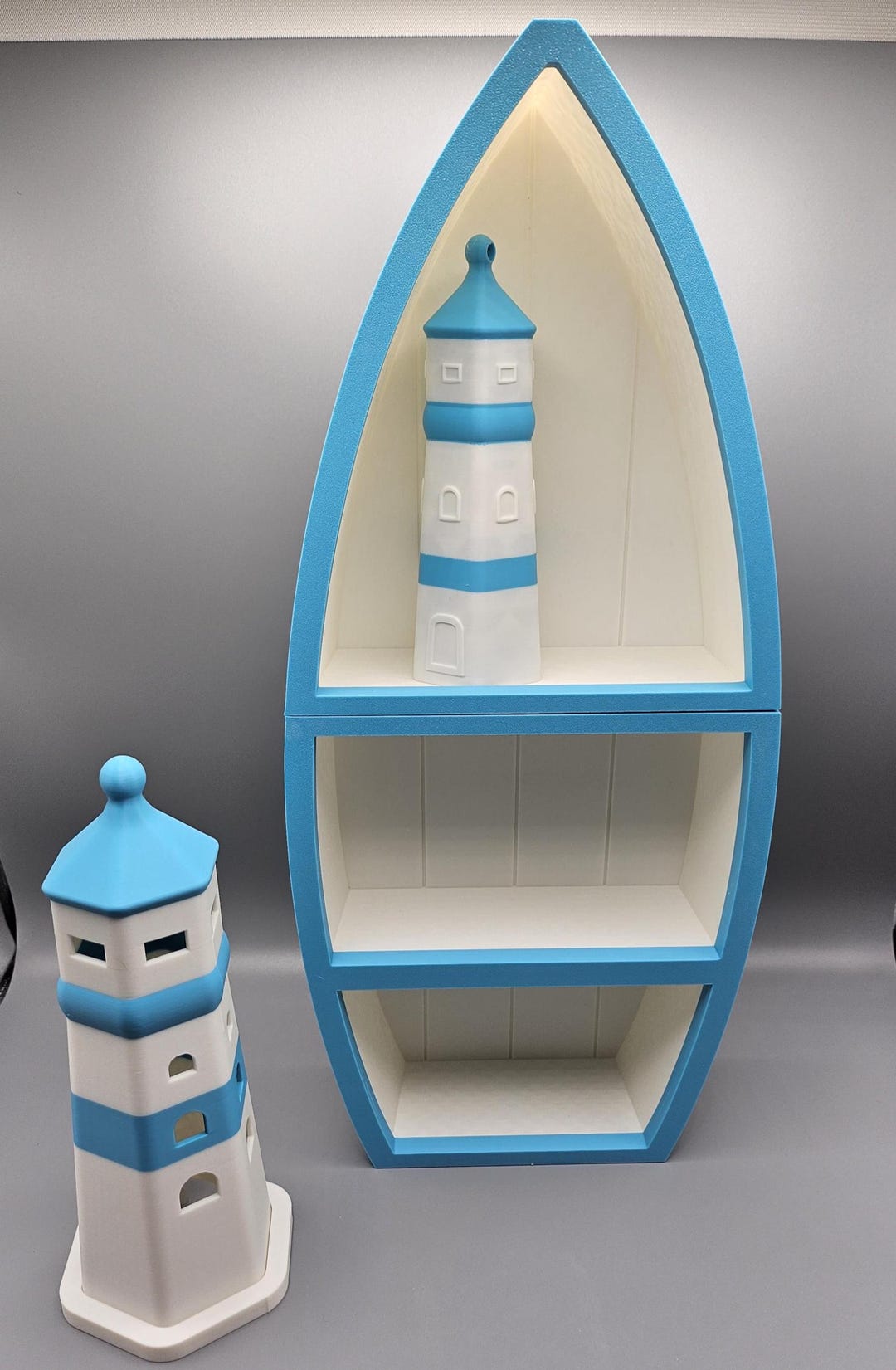 3D Printed Rowboat Shelf: Beach Decor Accent - 16.5" Tall - Etsy
