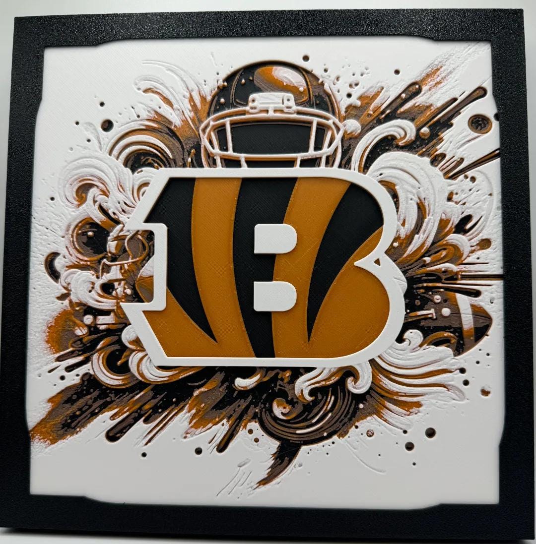 Cincinnati Bengals Painting 3D Printed - Etsy