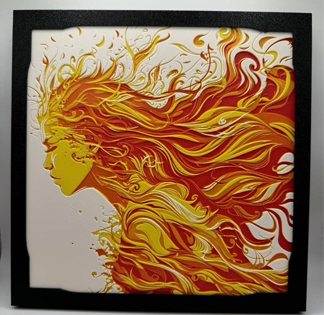 Fire Elemental Painting - Multiple Options - 3D Printed - Etsy