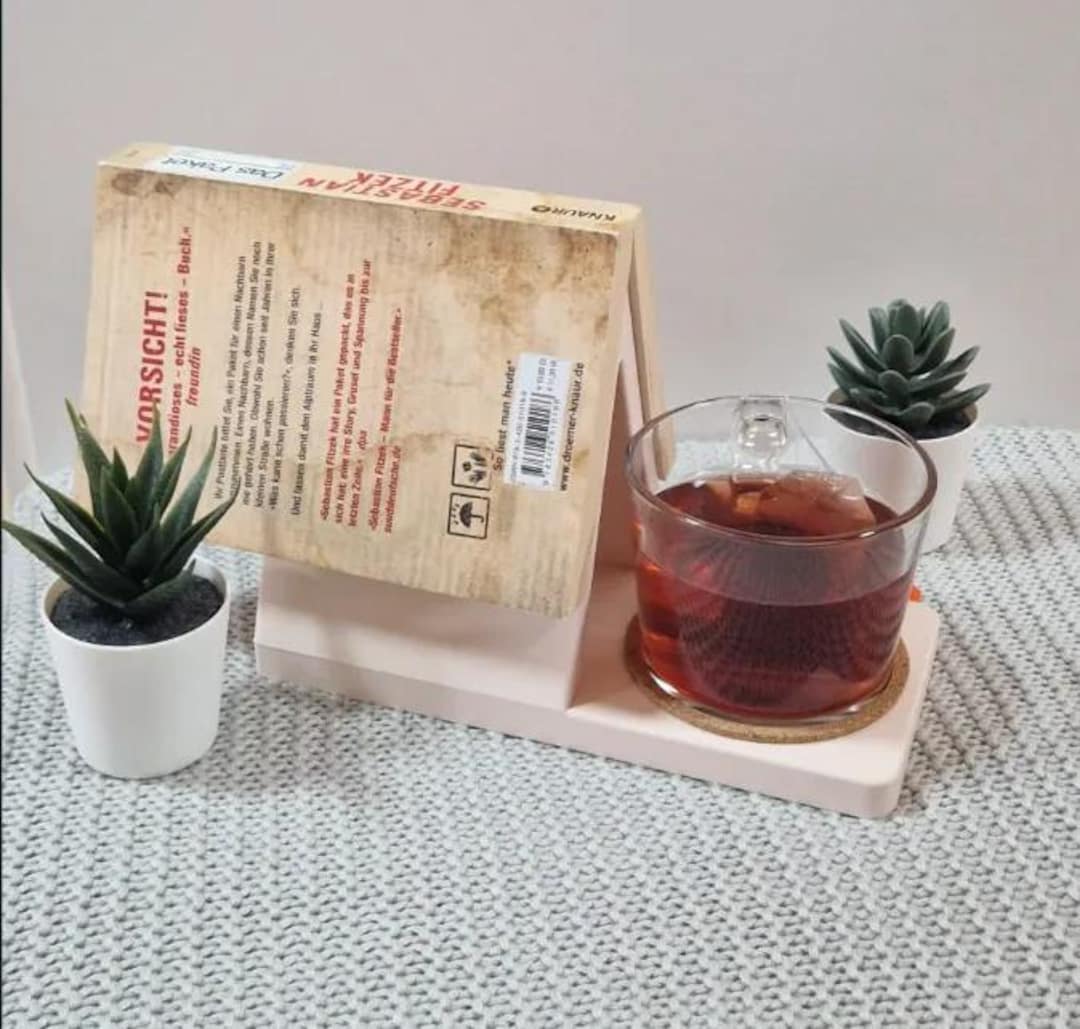 Triangle Book Nook With Coaster: Bedside Table Organizer - Etsy