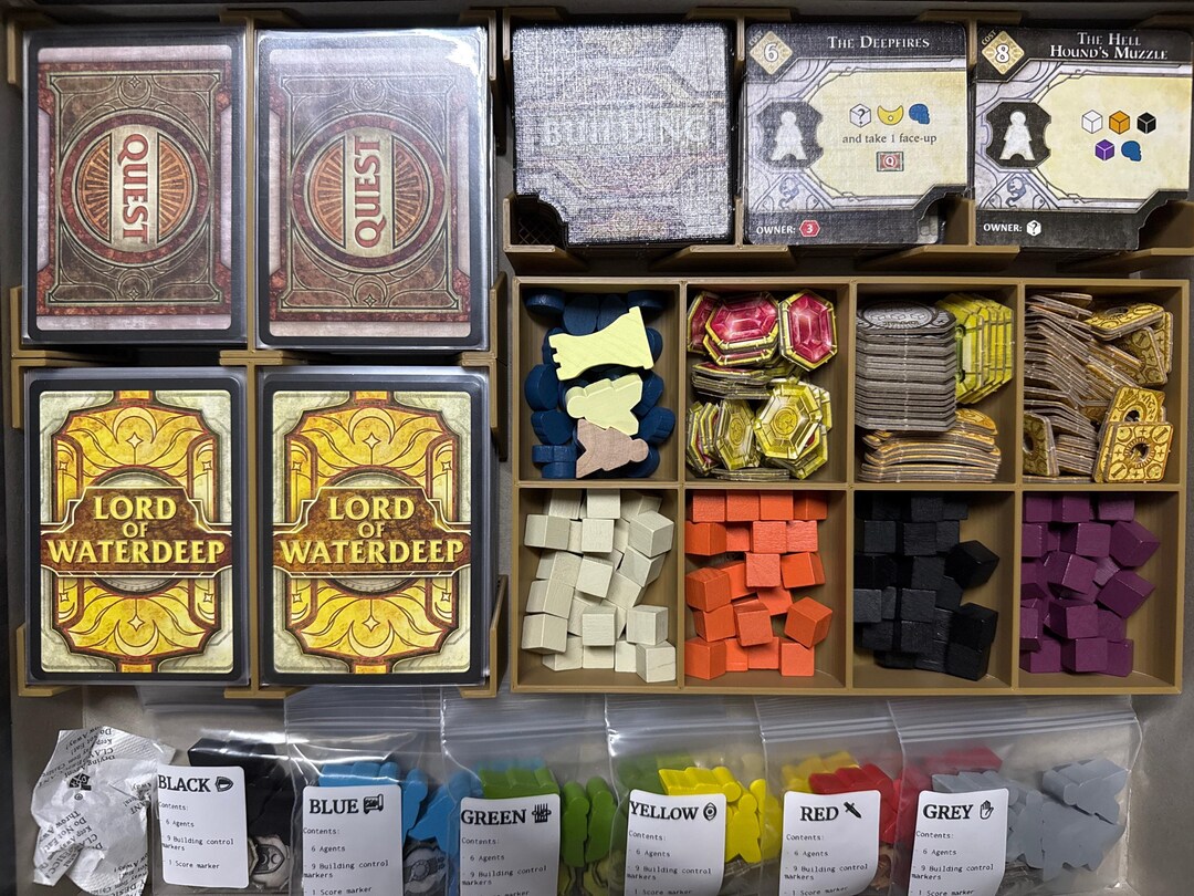 Lords of Waterdeep + Expansion Board Game Organizer and Insert - Etsy
