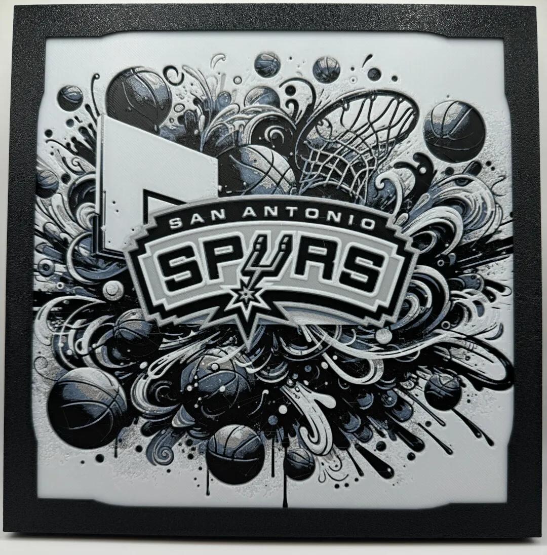 San Antonio Spurs Painting 3D Printed - Etsy