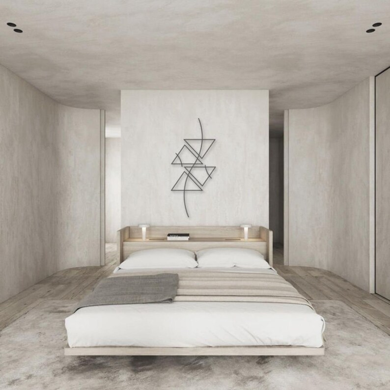 Mandaria Metal Wall Art, Minimalist Home Art, Modern Wall Decor, Large ...