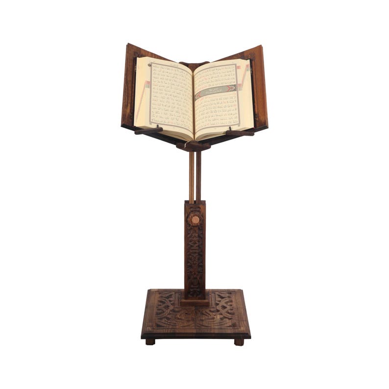 Adjustable Carved Wooden Lectern: Quran, Bible, Torah, Cook Book Stand ...