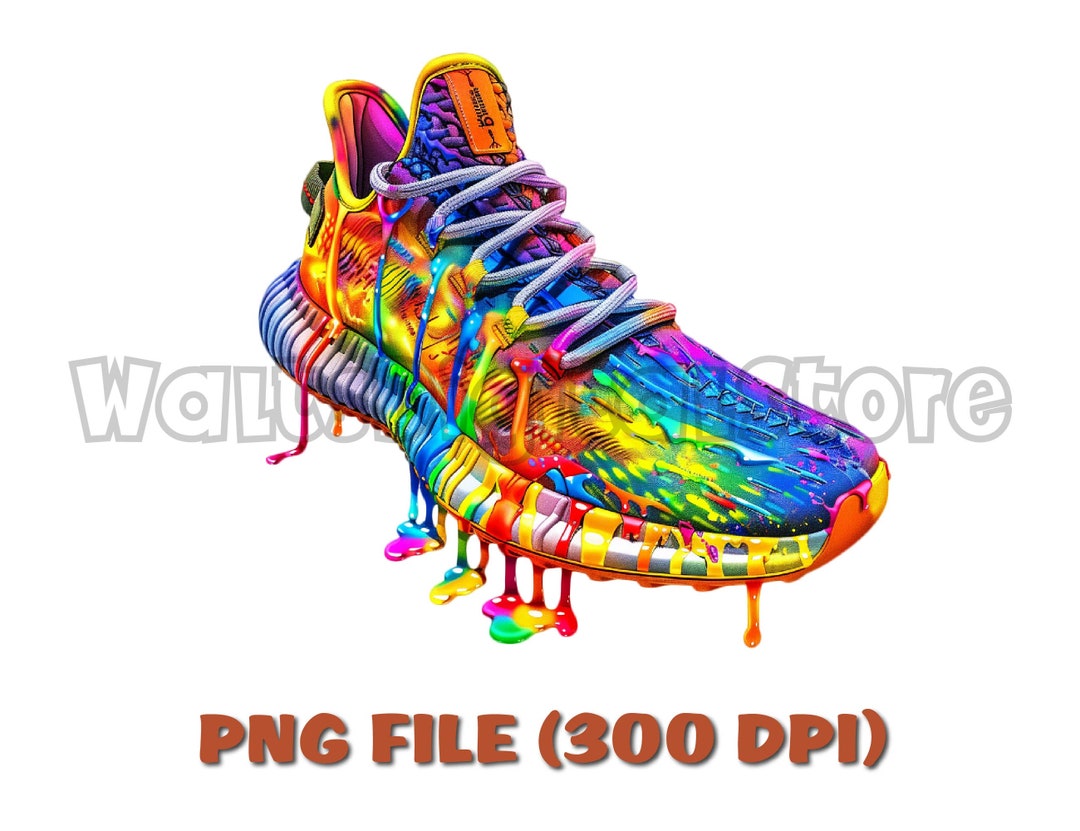 Dripping Sneaker PNG Colorful Sneaker Clipart Softstyle Tshirt Design ...
