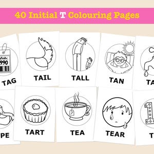 Initial T Sound Coloring Pages: Speech & Language (PDF Pattern) - Etsy