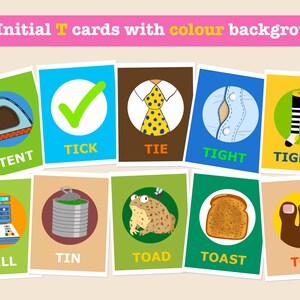 20 Initial T Sound Flashcards, Printable Initial /t/ Speech & Language ...