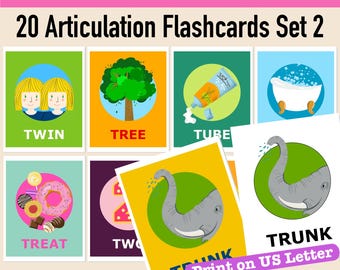 20 Initial T Sound Flashcards, Printable Initial /t/ Speech & Language ...