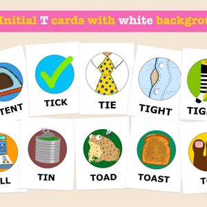 20 Initial T Sound Flashcards, Printable Initial /t/ Speech & Language ...