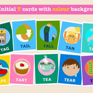 20 Initial T Sound Flashcards, Printable Initial /t/ Speech & Language ...