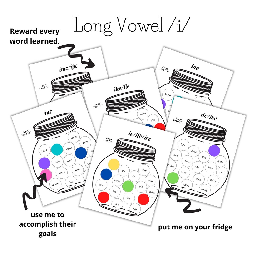 Sight Words, Long Vowel I, Reading Tracker, Reward Chart for Preschool ...