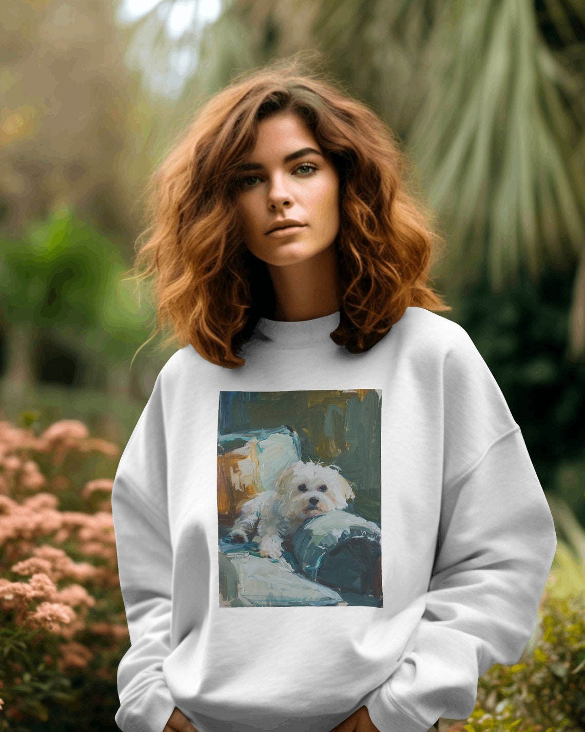 Maltese Dog Oil Painting - Loyal Companion Portrait - Fluffy White Dog ...