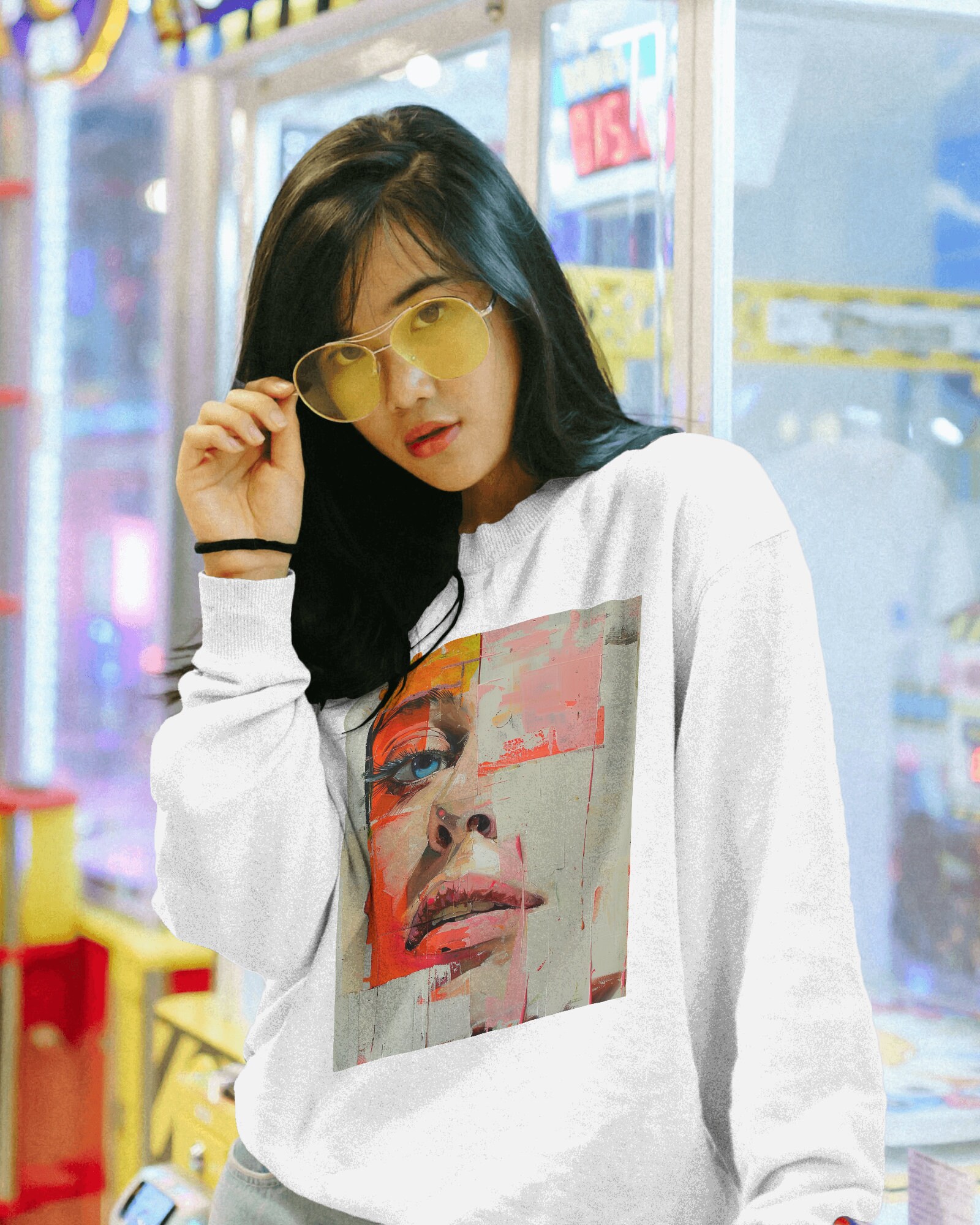 Abstract Fragmented Portrait Oil Painting - Modern Woman Face Art ...