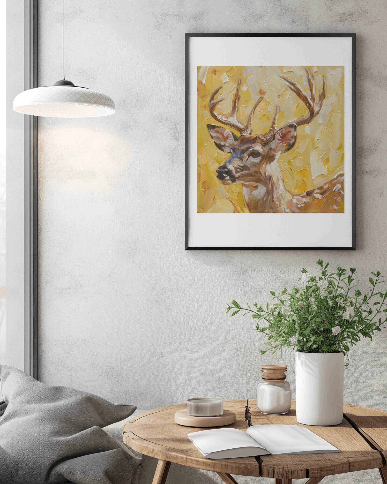 Printable Deer Oil Painting - Digital Download Art, Oil Painting ...