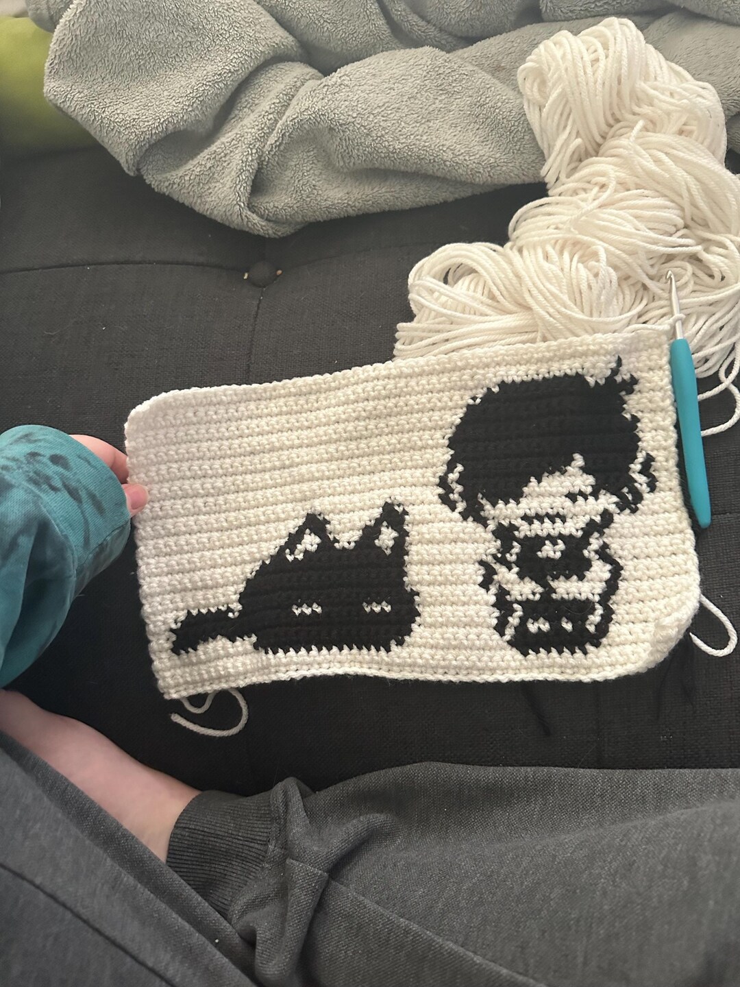 Mewo and Omori Crochet Tapestry DIGITAL PATTERN - Etsy