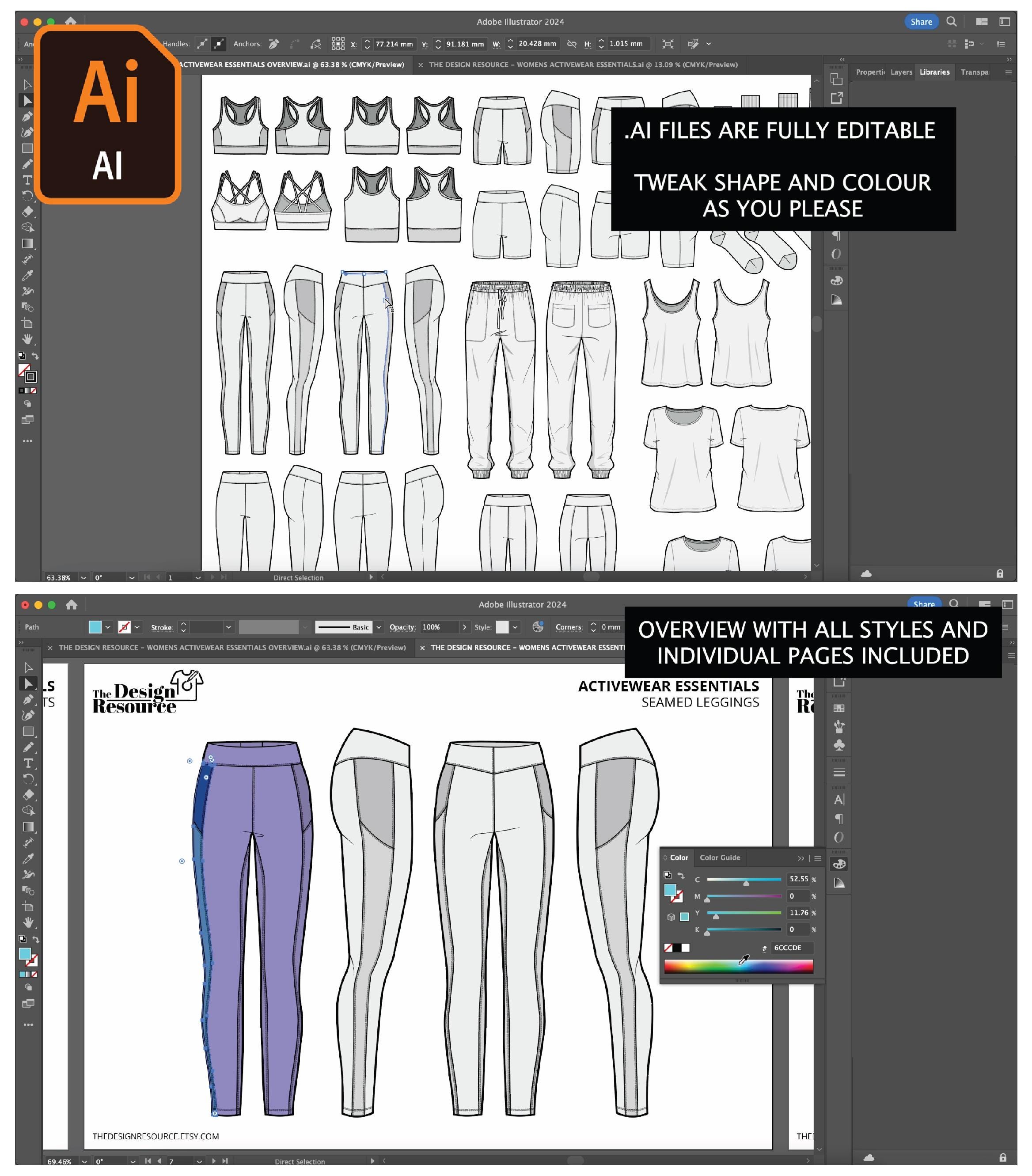 WOMENS BOTTOMS BUNDLE - Fashion Technical Illustrations - Cads ...