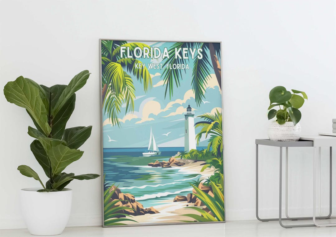 Florida Keys Travel Poster, Florida Lovers Gift, Key West Wall Art ...