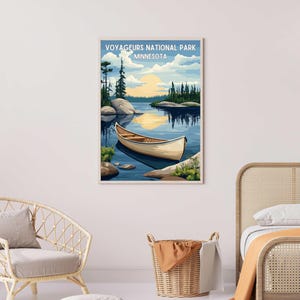 Voyageurs National Park Travel Poster Minnesota Home Decor Retro Travel ...
