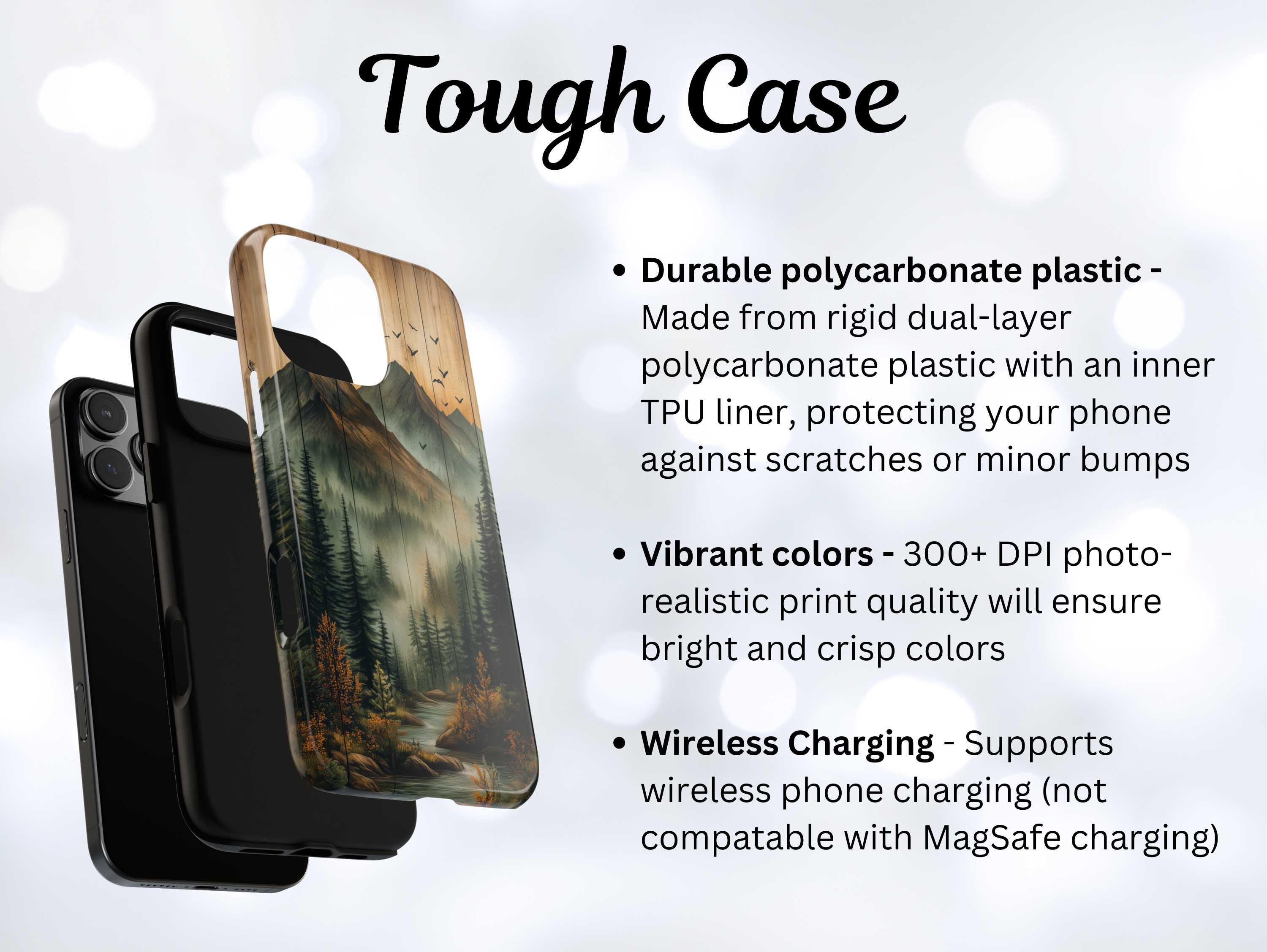 Mountain Wood Grain Print Case for iPhone Samsung Galaxy Google Pixel ...