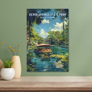 Silver Springs State Park Travel Poster, Florida Nature Wall Art, Old ...