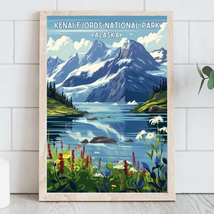 Kenai Fjords National Park Poster, Alaska Home Decor, Lodge or Cabin ...