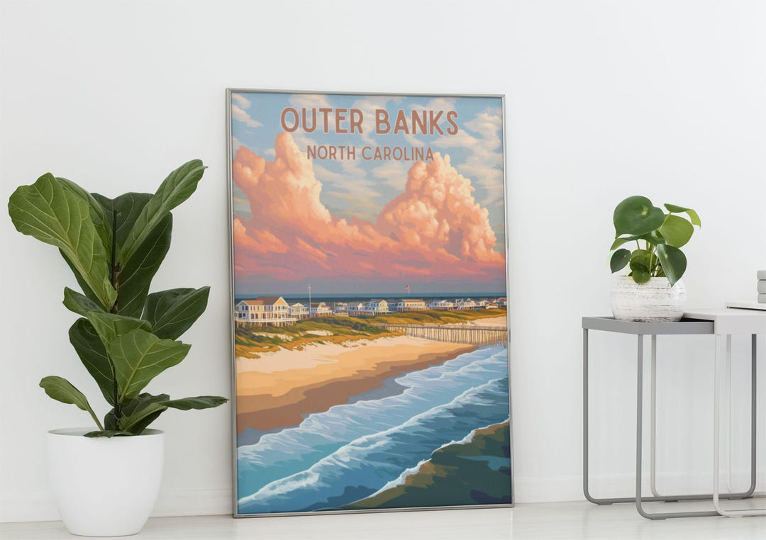 Outer Banks North Carolina Travel Poster Print, Vertical Wall Art ...