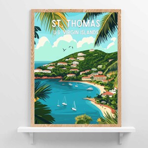 St. Thomas US Virgin Islands Travel Poster, Tropical Home Decor ...
