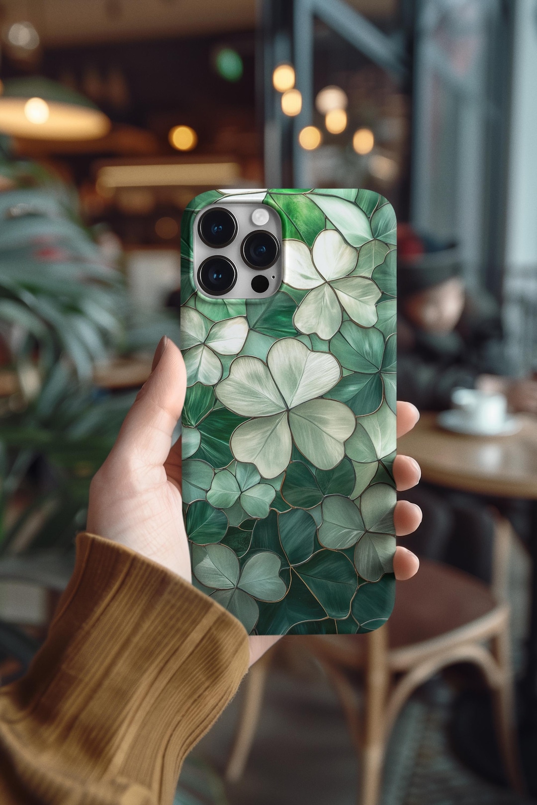 Faux Stained Glass Fourleaf Clover iPhone Case - St. Patricks Day ...