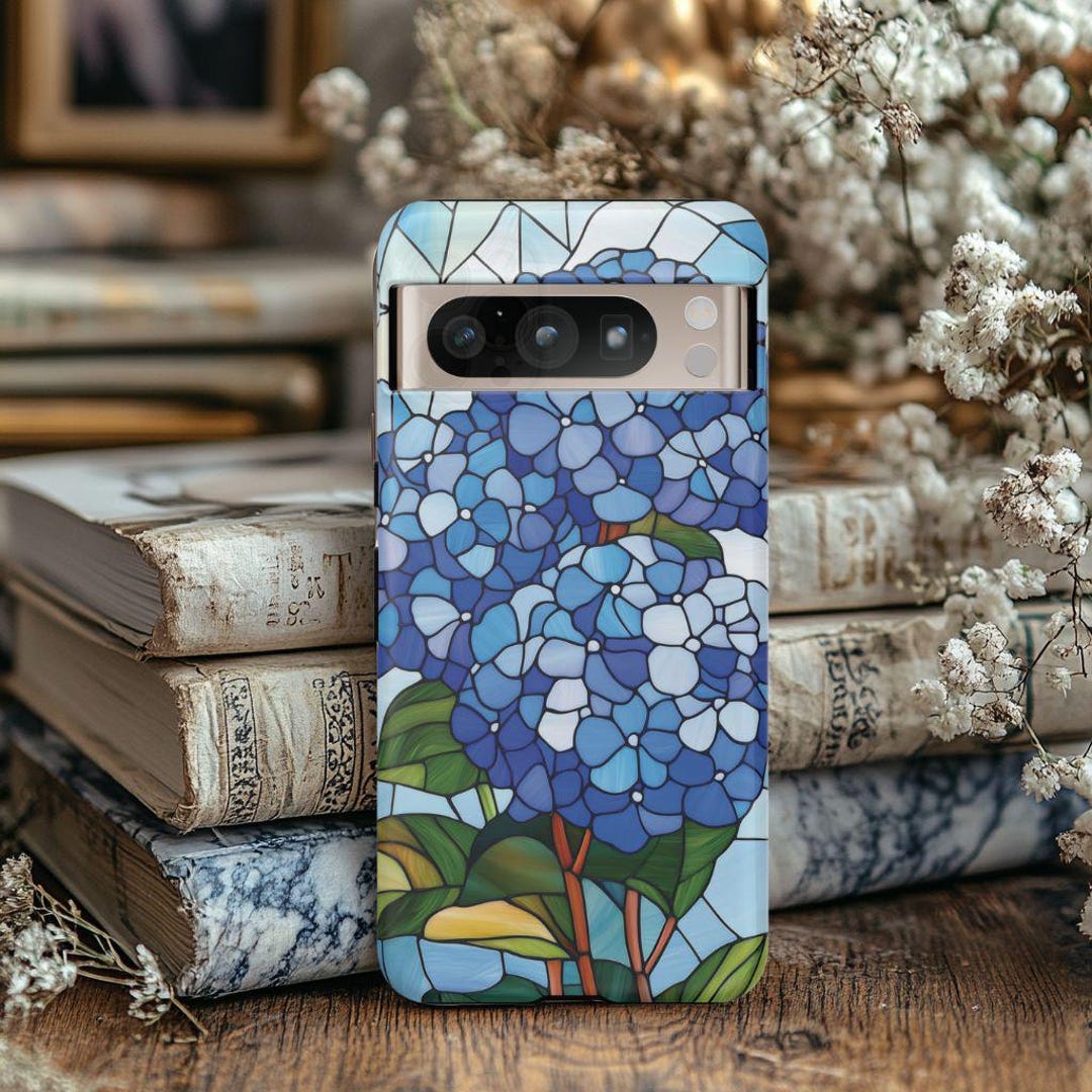 Blue Hydrangea Faux Stained Glass Google Pixel Tough Case - Etsy